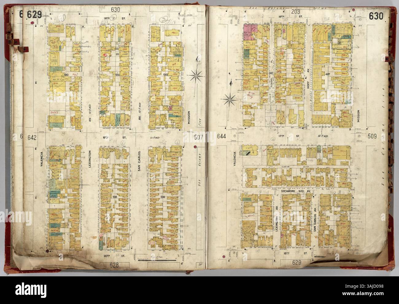 This San Francisco Sanborn Insurance Map Atlas from 1905 features full ...