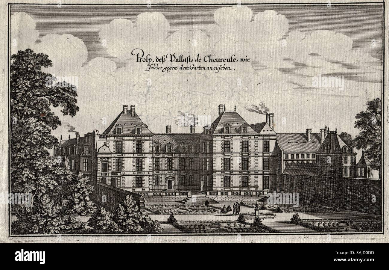 This etching from 1655 depicts the garden facade of the Hôtel de ...