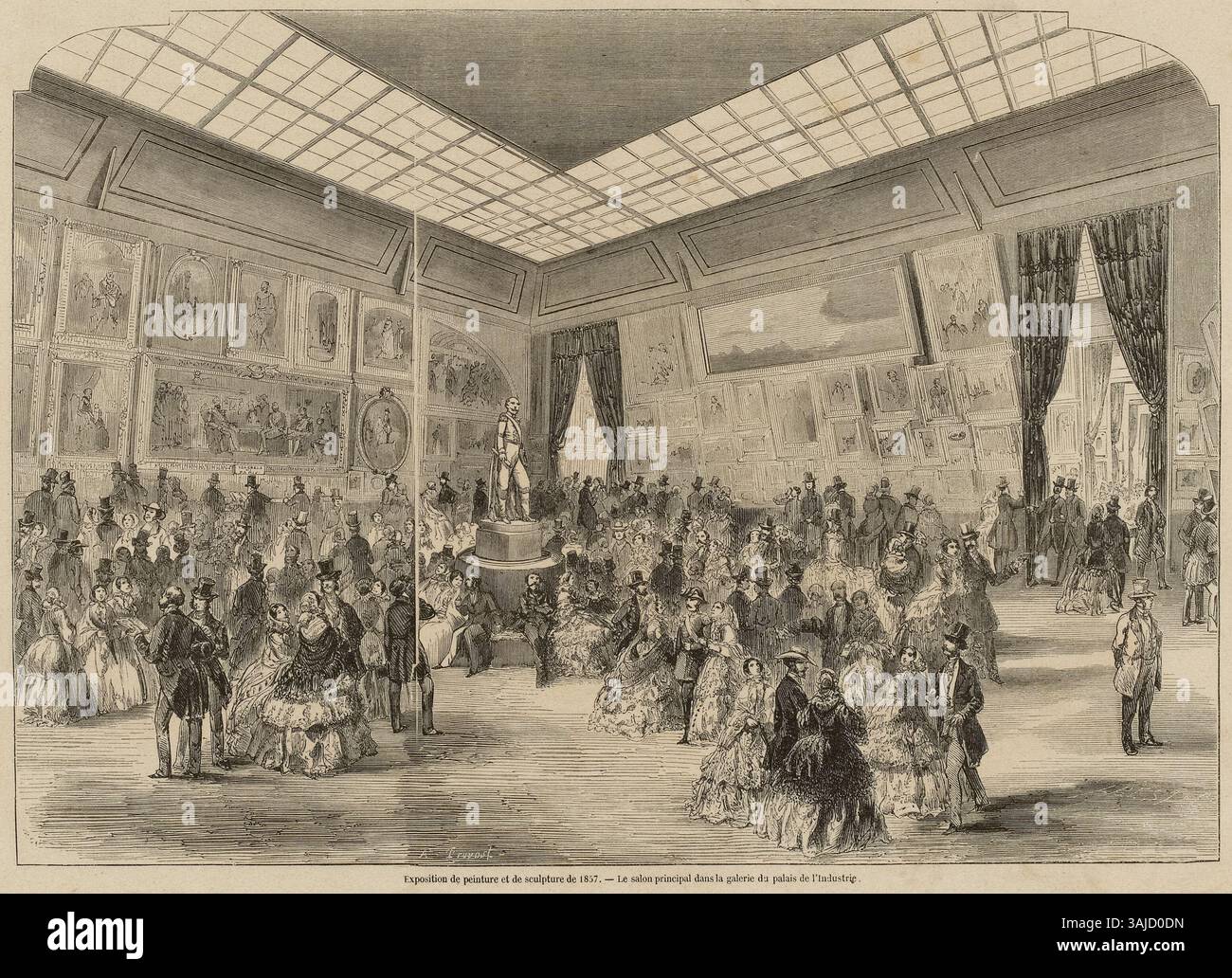 The 1857 Salon de peinture et sculpture at the Palais de l'Industrie in ...