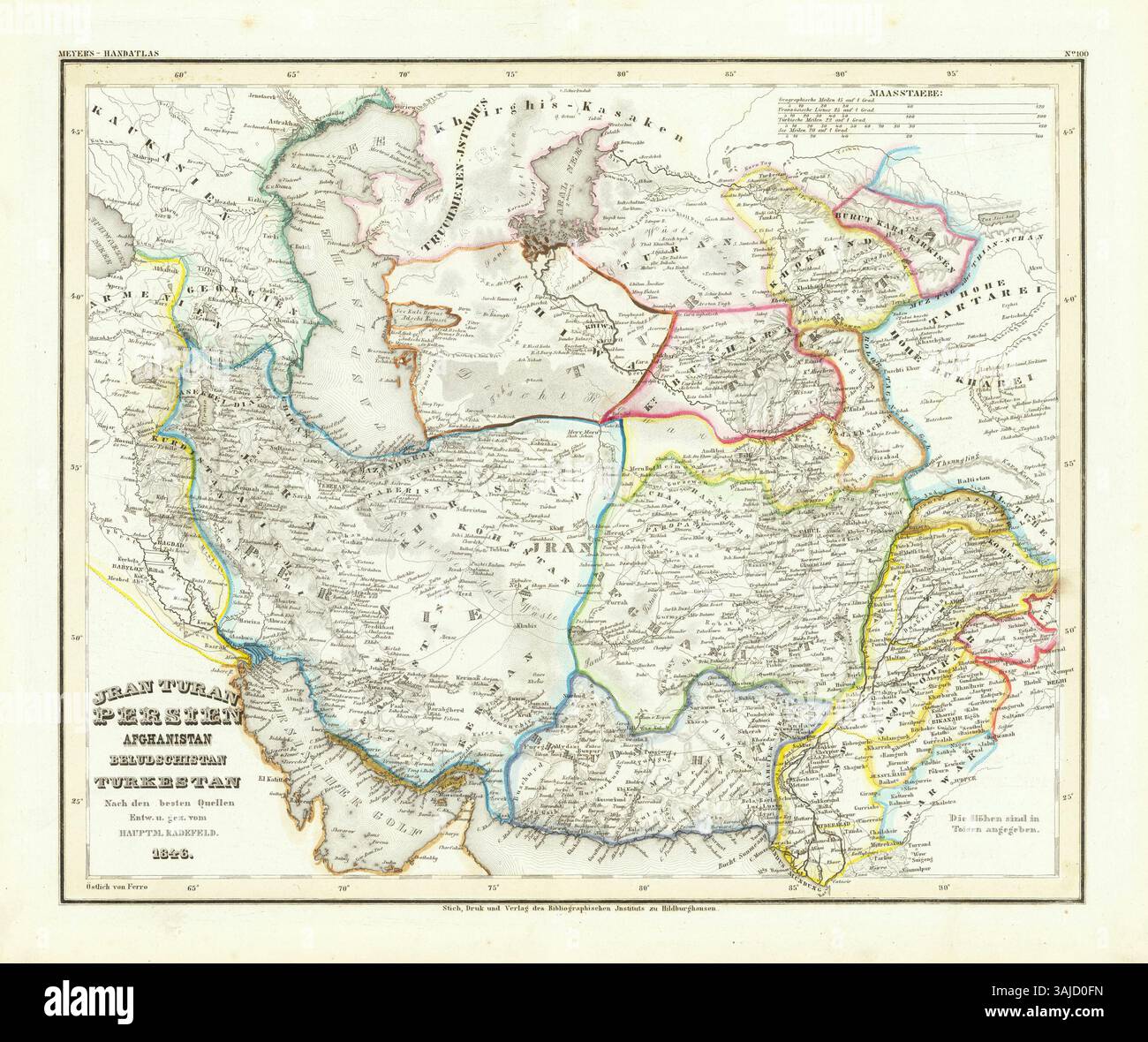 This 1846 map, created by Joseph Meyer, depicts the geographical ...