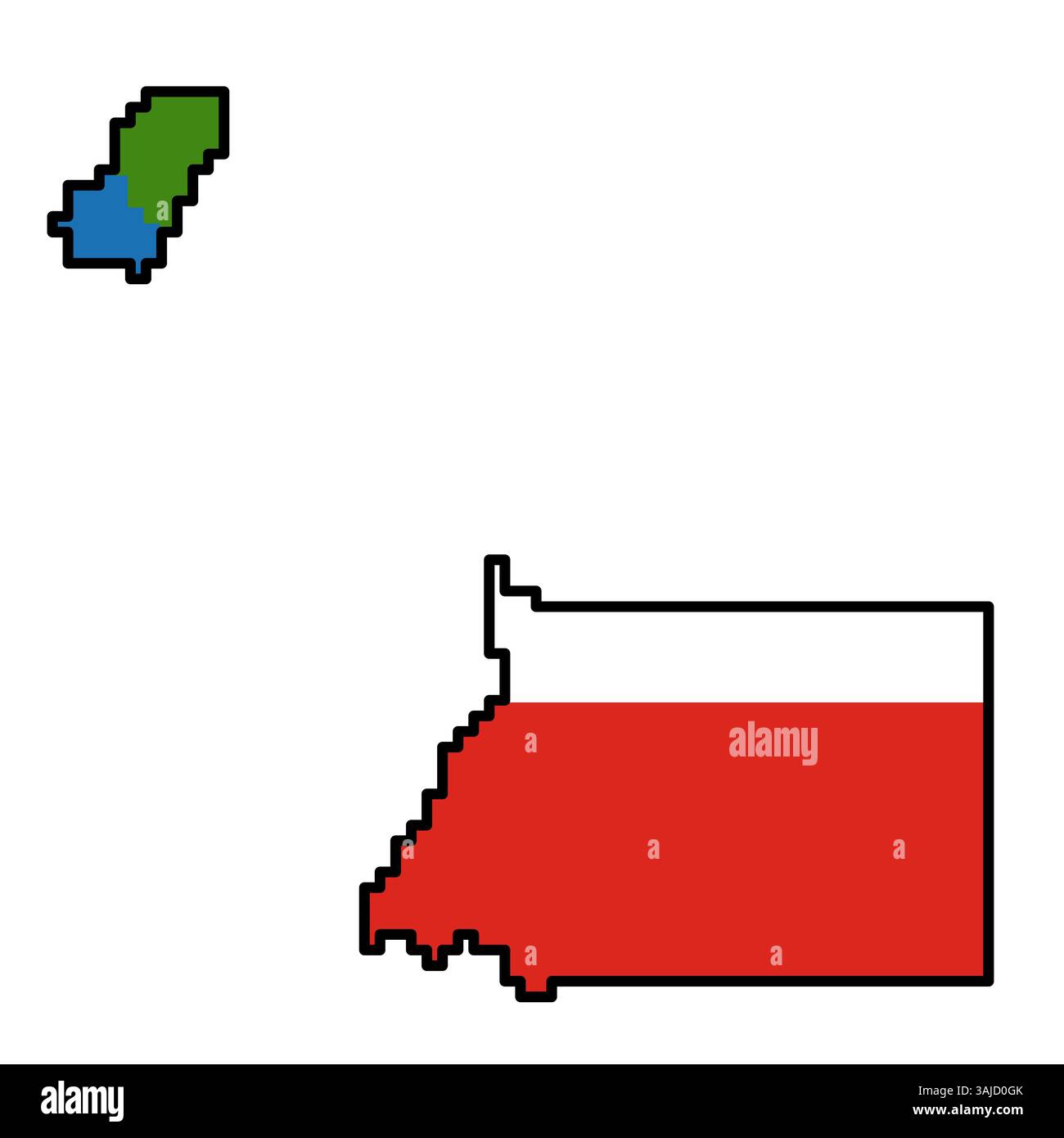 Pixelated world map icons in 8-bit style, featuring over 190 countries ...