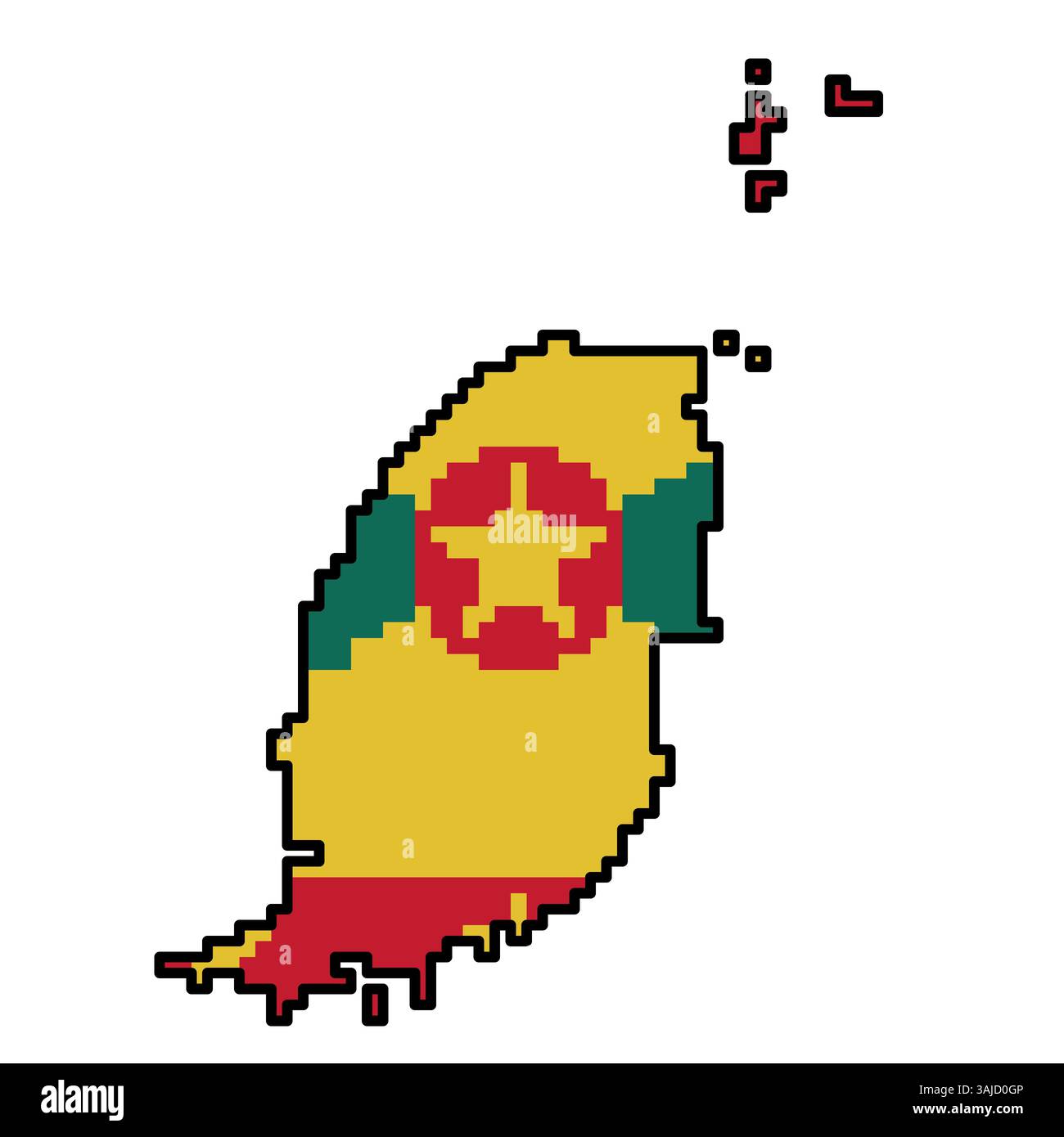 Pixelated world map icons in 8-bit style, featuring over 190 countries ...