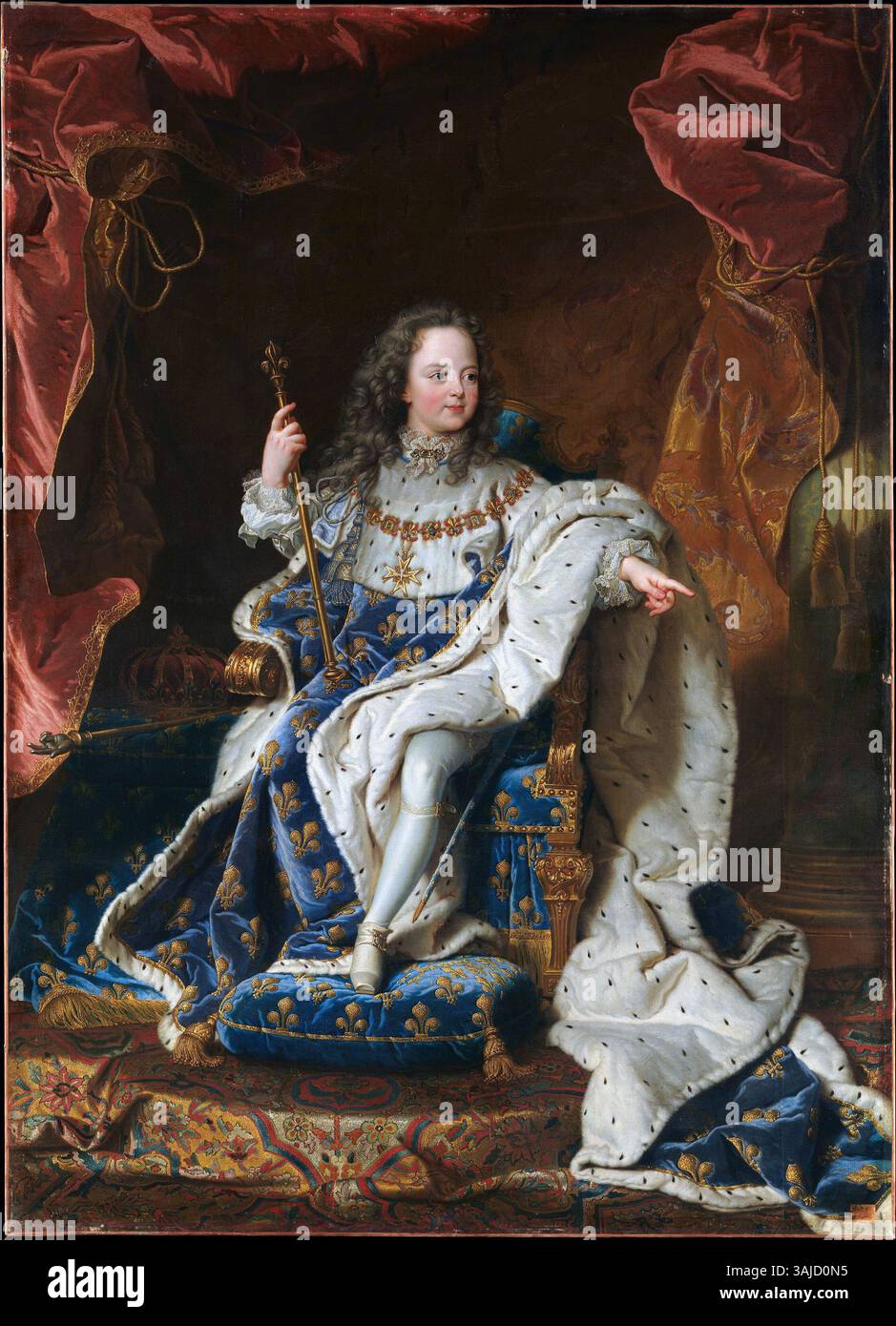 Portrait of Louis XV of France as a child, painted by Hyacinthe Rigaud ...