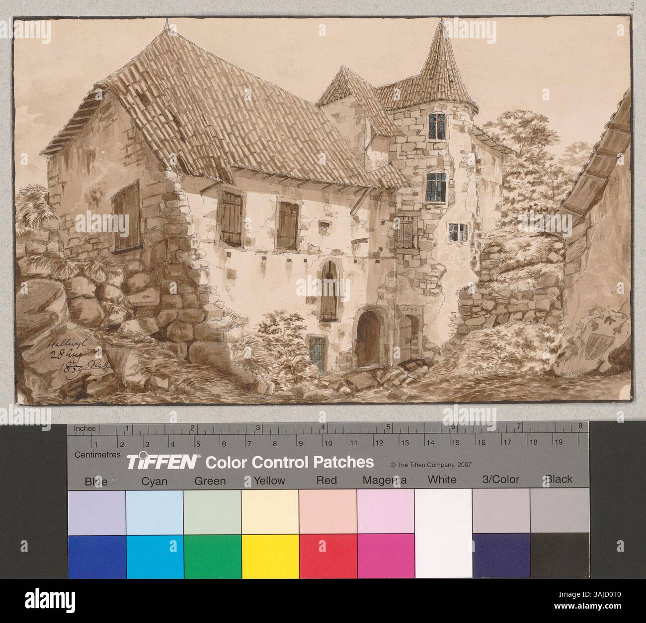 This 1859 illustration by Johann Rudolf Rahn shows an exterior view of ...