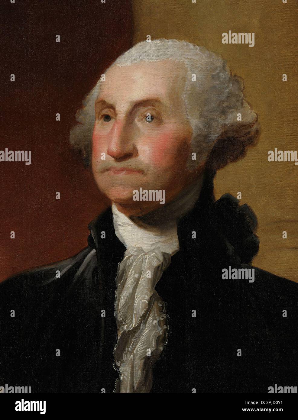 This cropped portrait by Gilbert Stuart, painted in 1797, is a ...