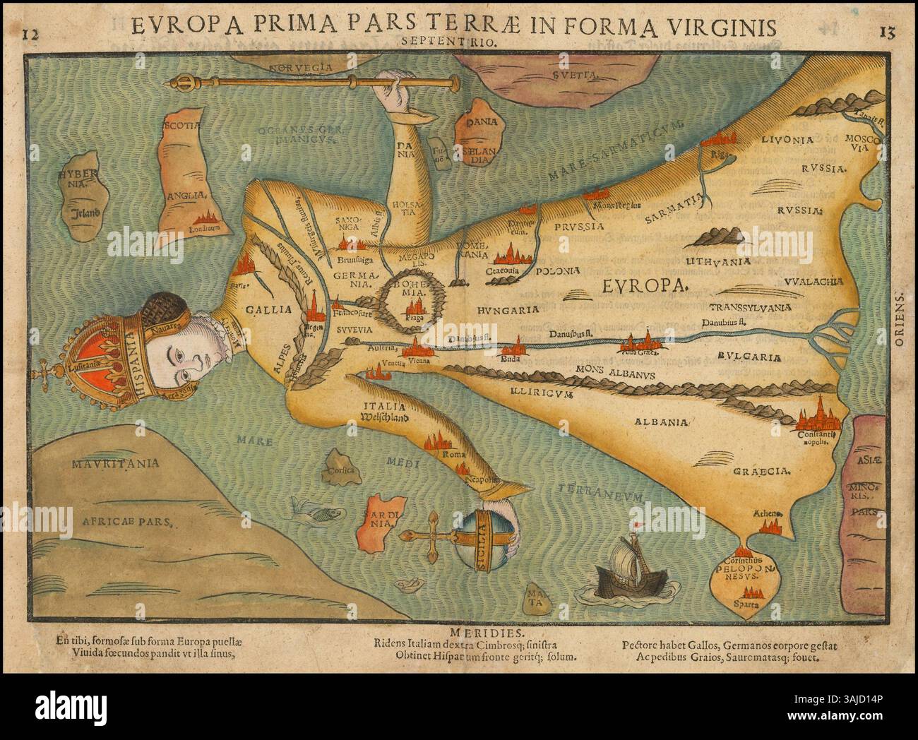 Heinrich Bünting’s anthropomorphic map of Europe from the 1580s ...