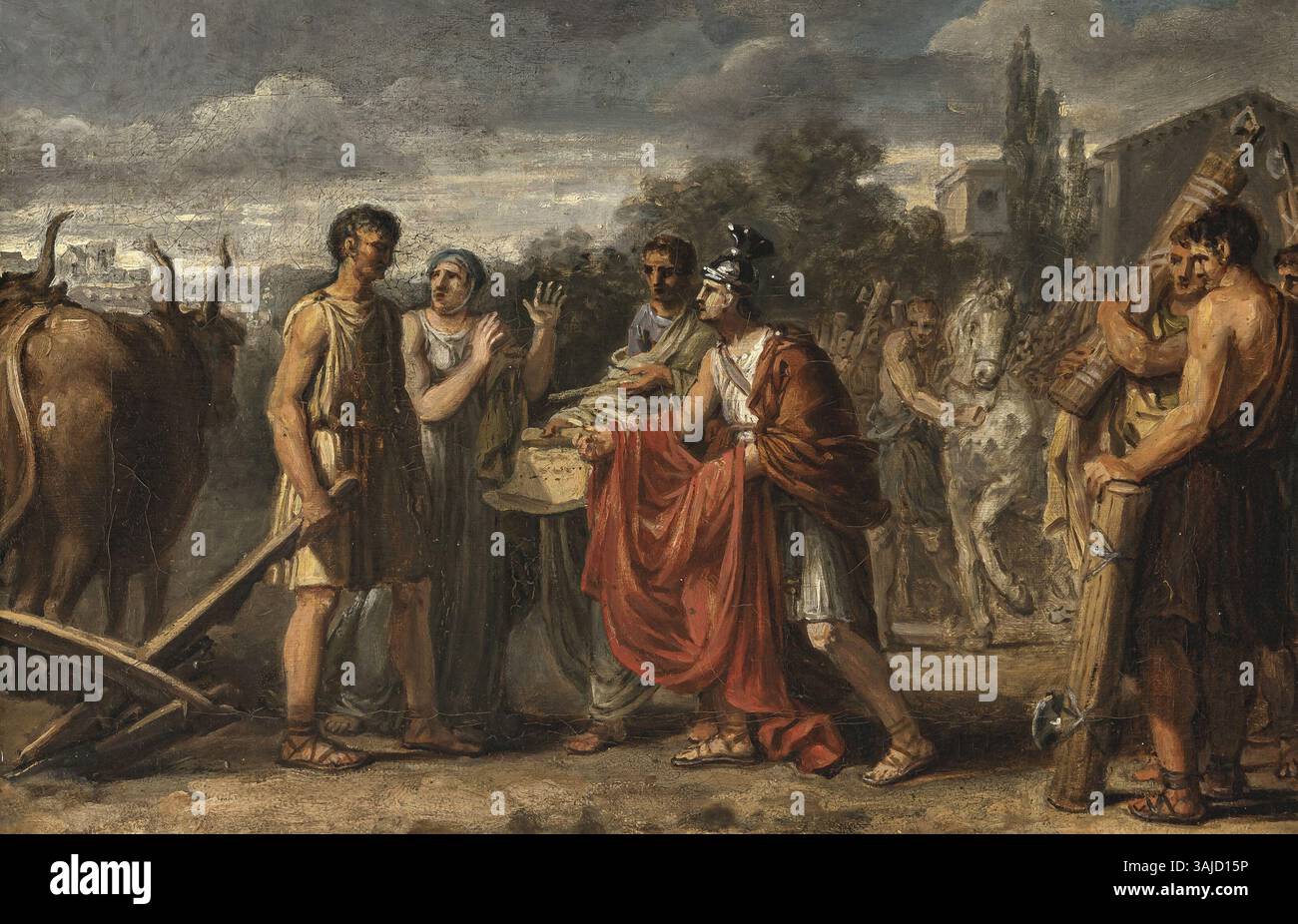This 17th-century oil study depicts Lucius Quinctius Cincinnatus ...