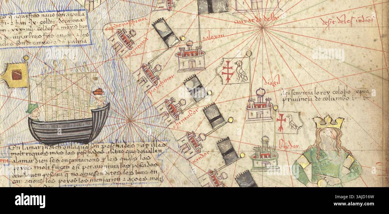 The Catalan Atlas of 1375 depicts the region of the Yadavas, showcasing ...