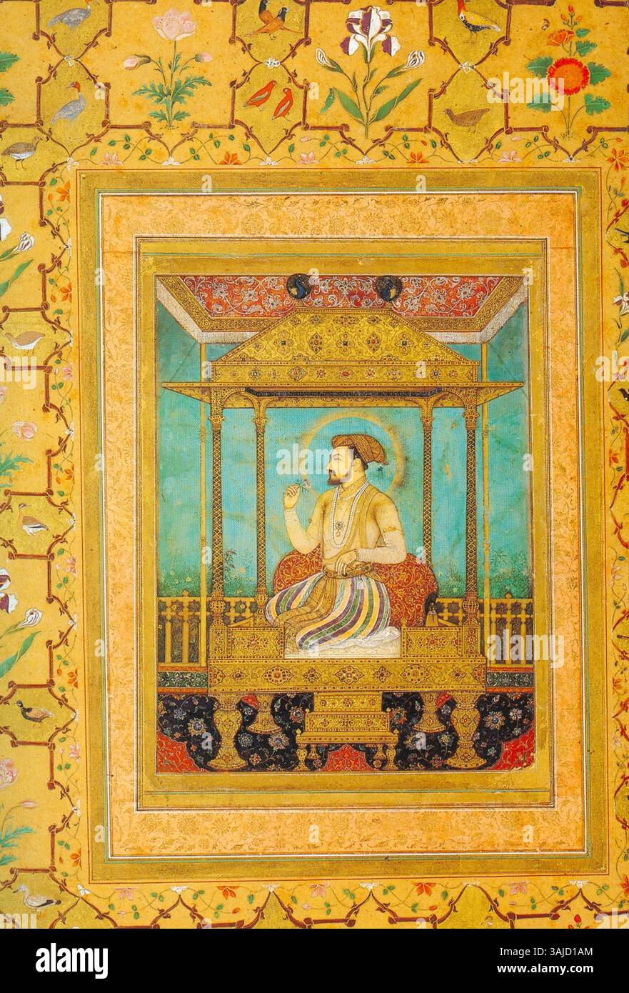 This portrait of Shah Jahan on the Peacock Throne, painted circa 1635 ...