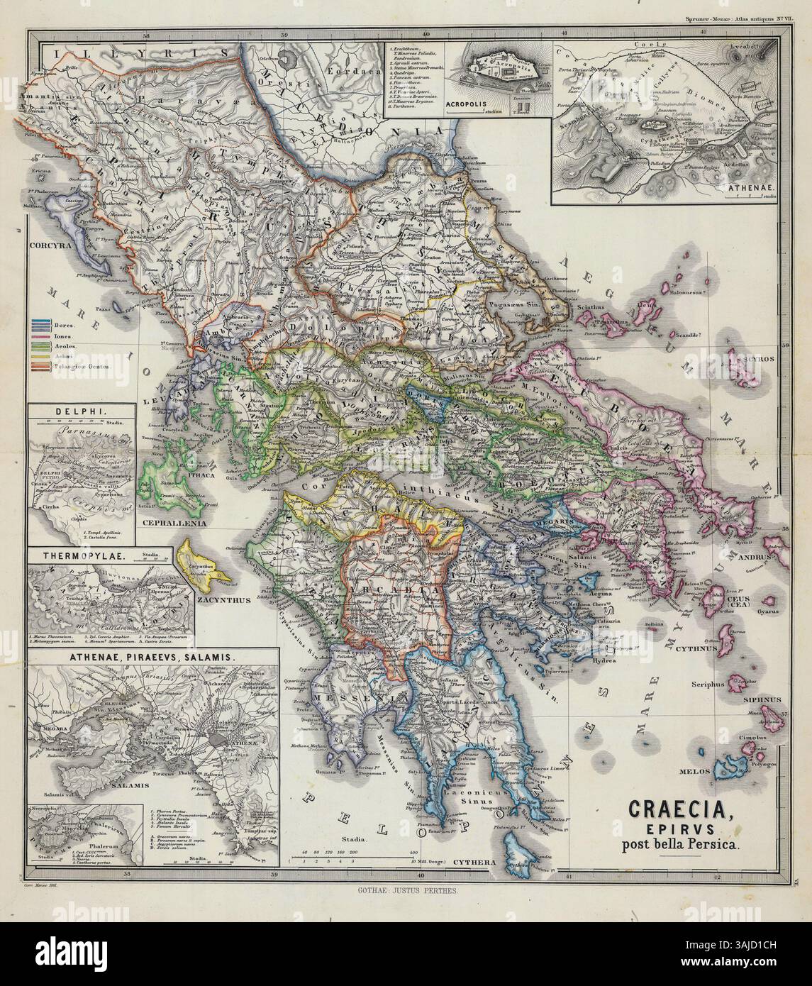 This 1865 map by Karl Spruner von Merz details Greece and Epirus post ...