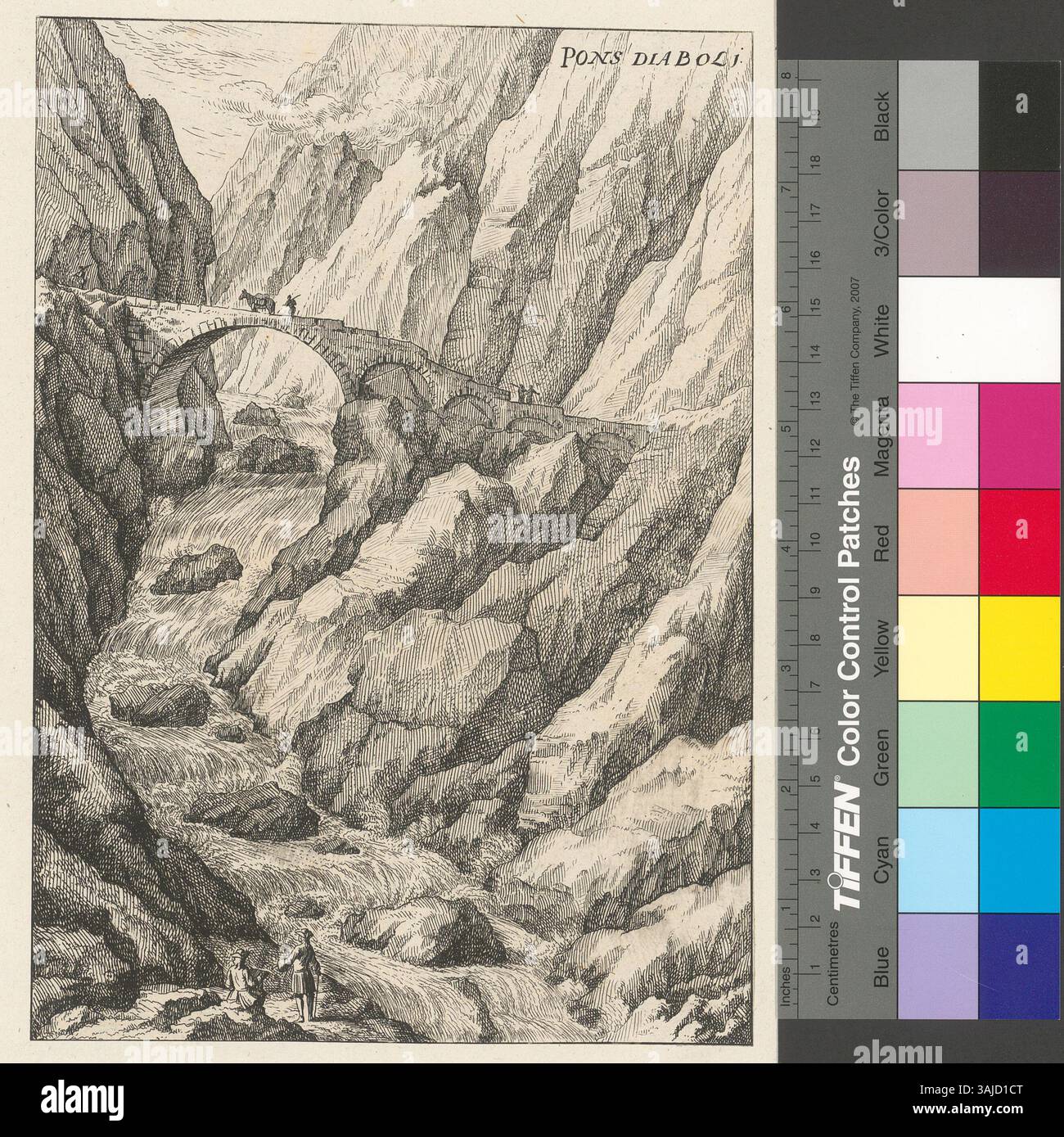 A circa 1708 etching by Johann Melchior Füßli depicting the Pons ...