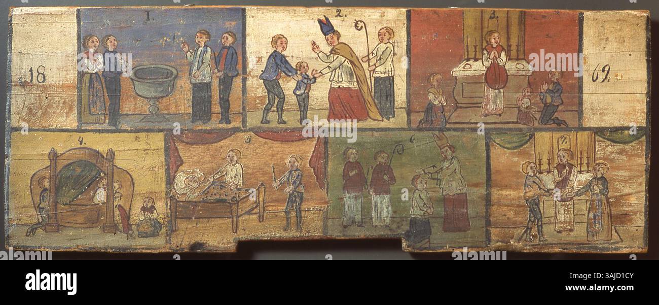 The 'Seven Sacraments' painting, created in 1869, depicts the seven sacraments of the Catholic ...