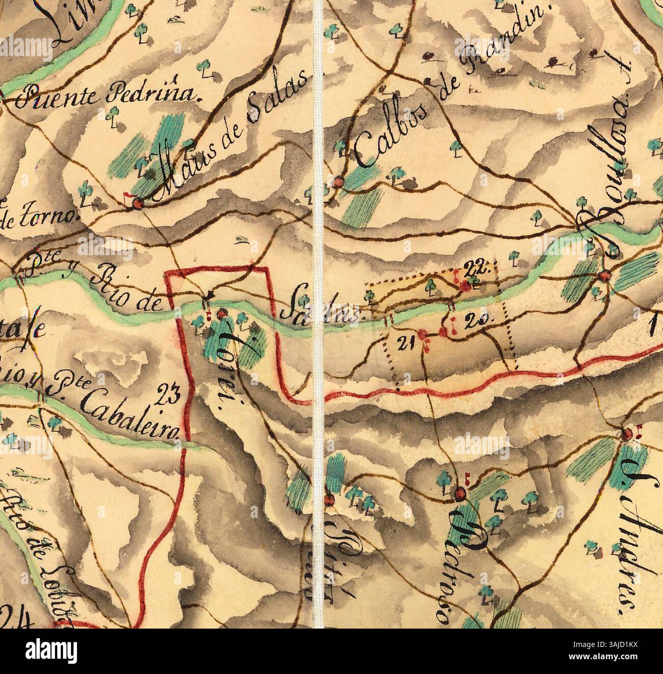 This 1807 map, created by Juan Quintana, depicts Couto Mixto, a ...