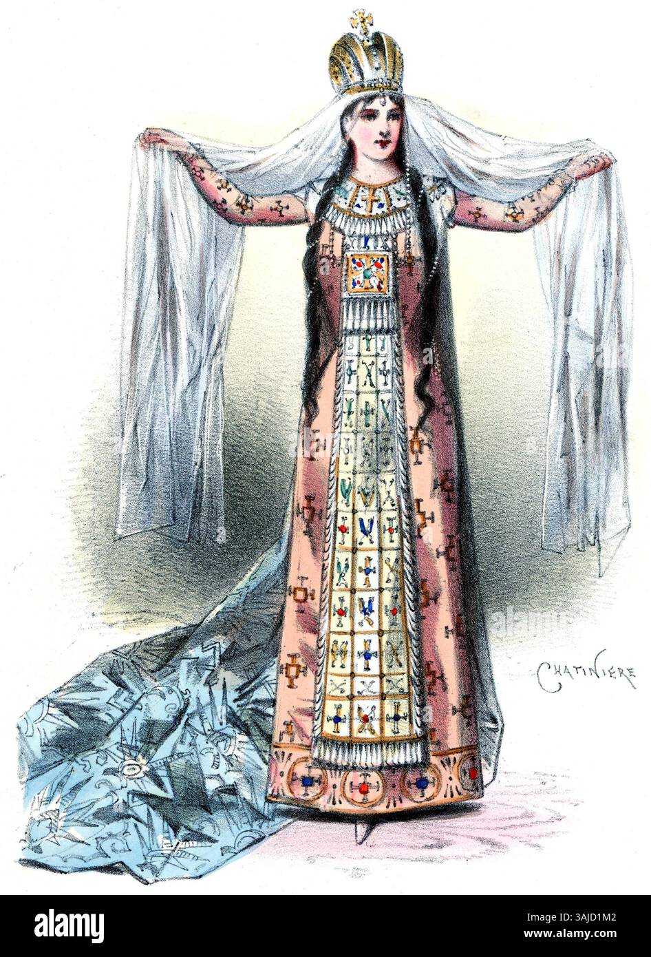 This artwork by Antonin-Marie Chatinière, created in 1889, features ...