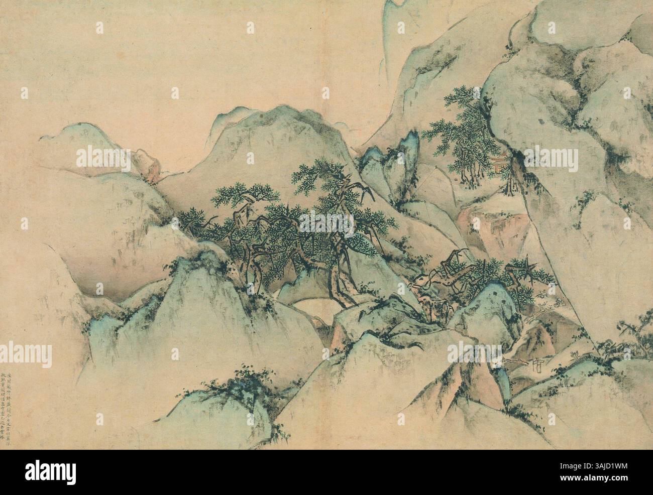 Wang Lü’s 1384 painting of Mount Hua from the 'Mount Hua Album' series ...