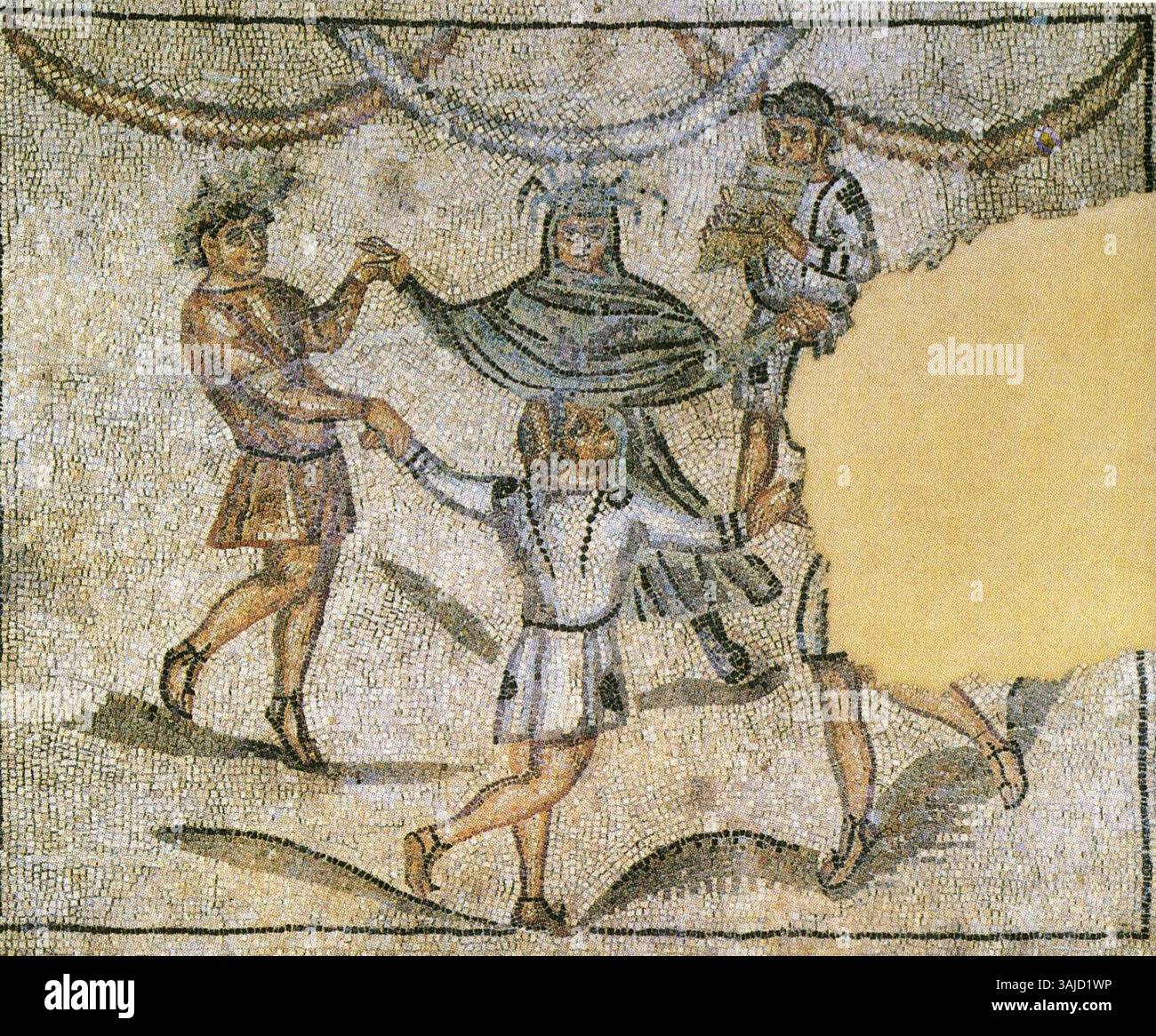 A 6th-century depiction of the *Dance of the Genii*, from the National ...