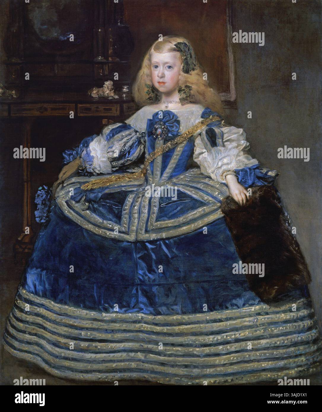 This 1659 oil painting by Diego Velázquez portrays Infanta Margarita ...