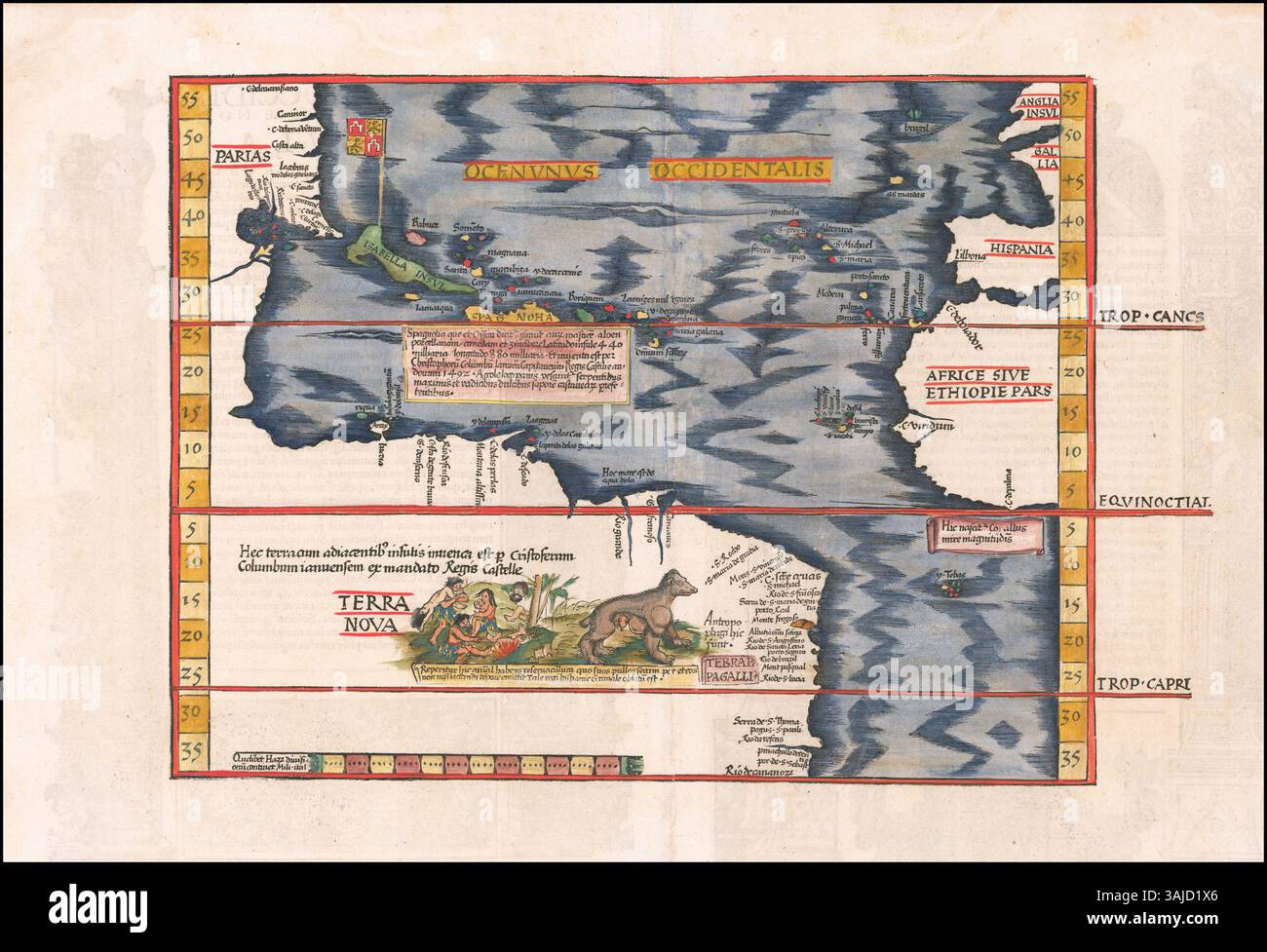 The 1535 Admiralty map by Lorenz Fries is a historical navigation chart ...