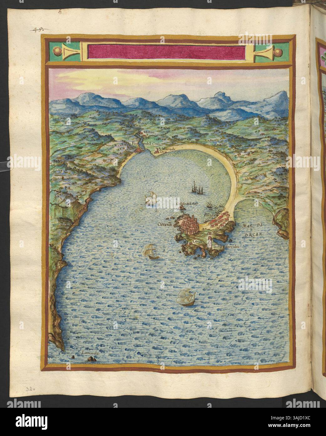 The 1634 manuscript atlas by Pedro Teixeira includes a map of the Ría ...