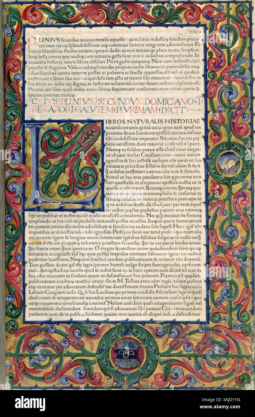 The first page of the Editio Princeps of Pliny the Elder’s 'Historia ...