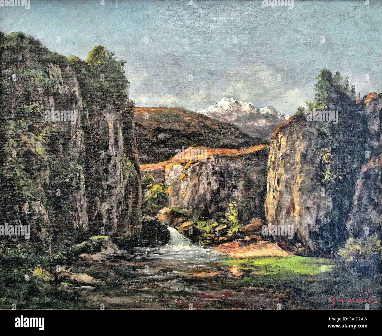 Gustave Courbet's 1871 painting 'La source parmi les rochers du Doubs ...