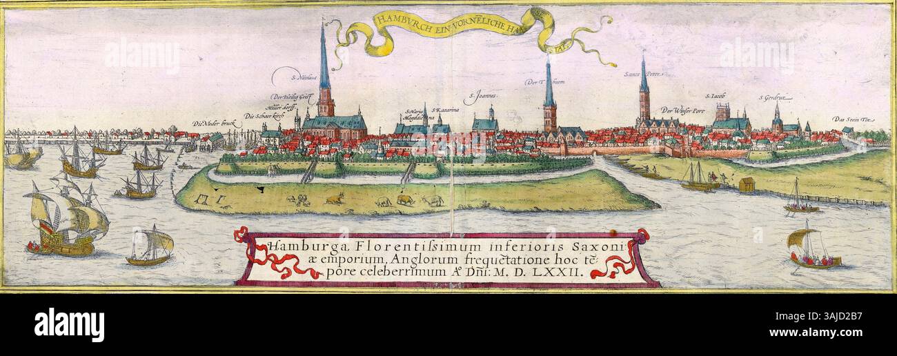 This 1675 engraving by Johannes Ianssonius depicts the Hanseatic League ...