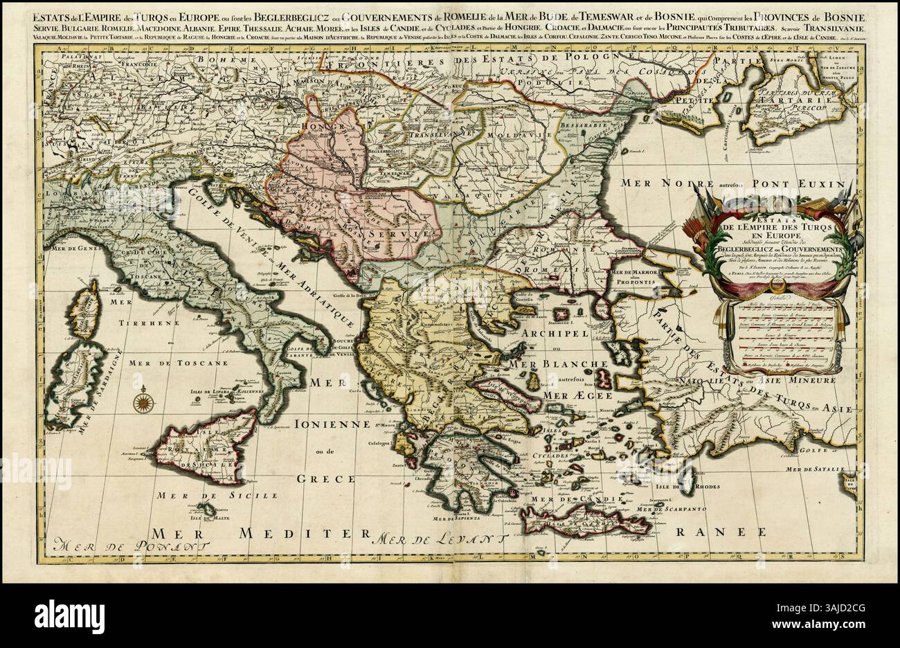 A 1692 map created by Hubert Jaillot, showing the Turkish Empire in ...