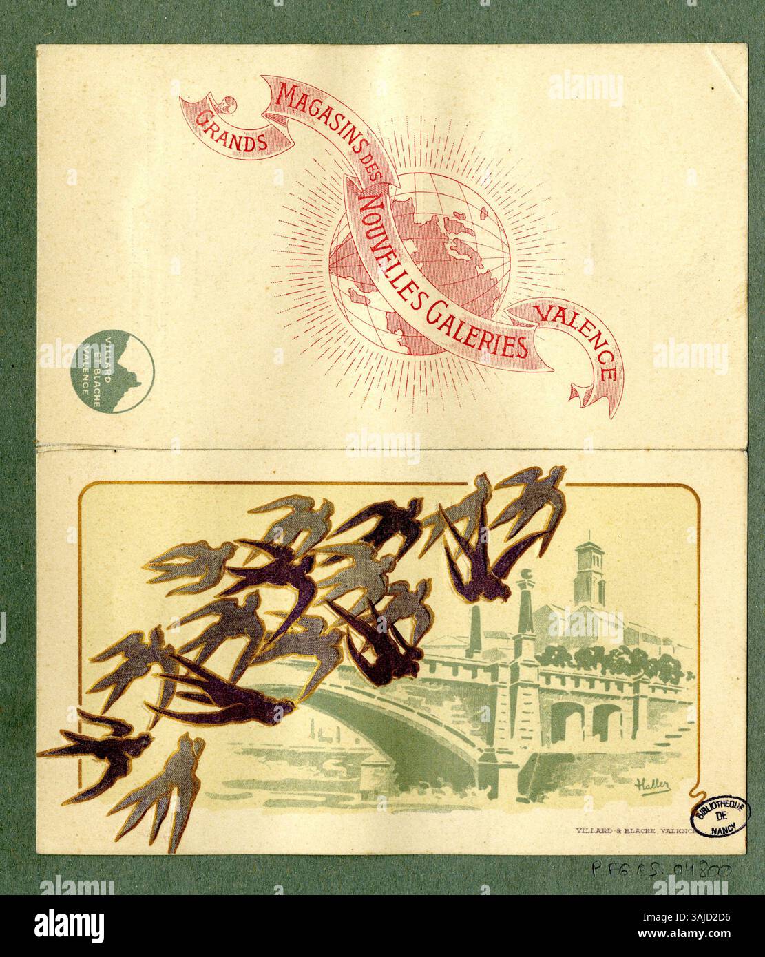 Print from 1908 featuring the Grands magasins des nouvelles galeries in ...