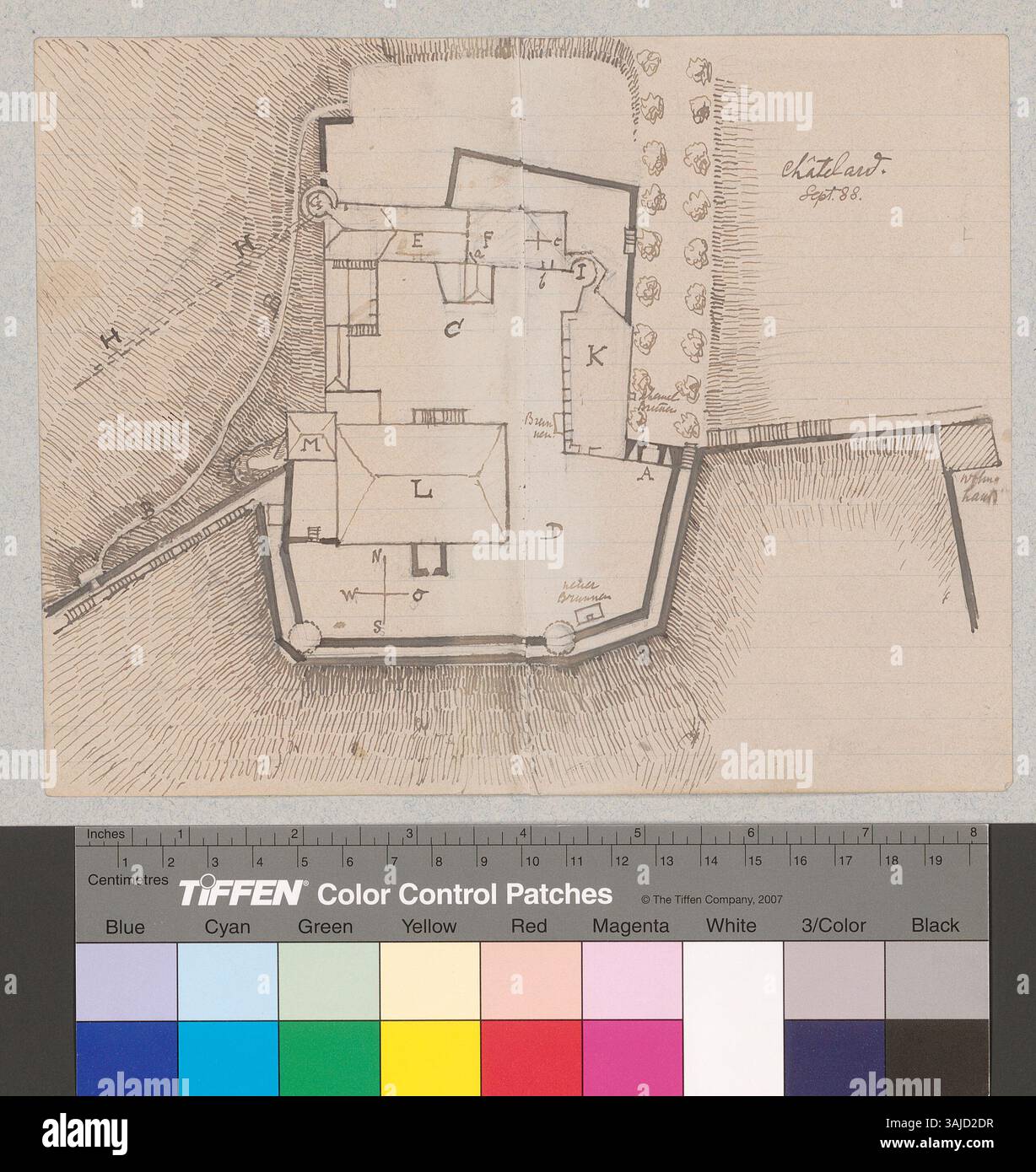 The image presents the floor plan of Châtelard Castle located in ...