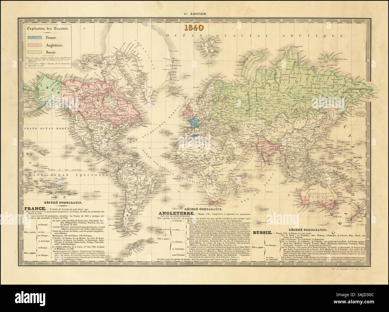 This 1840 French map shows the territorial boundaries of the British ...