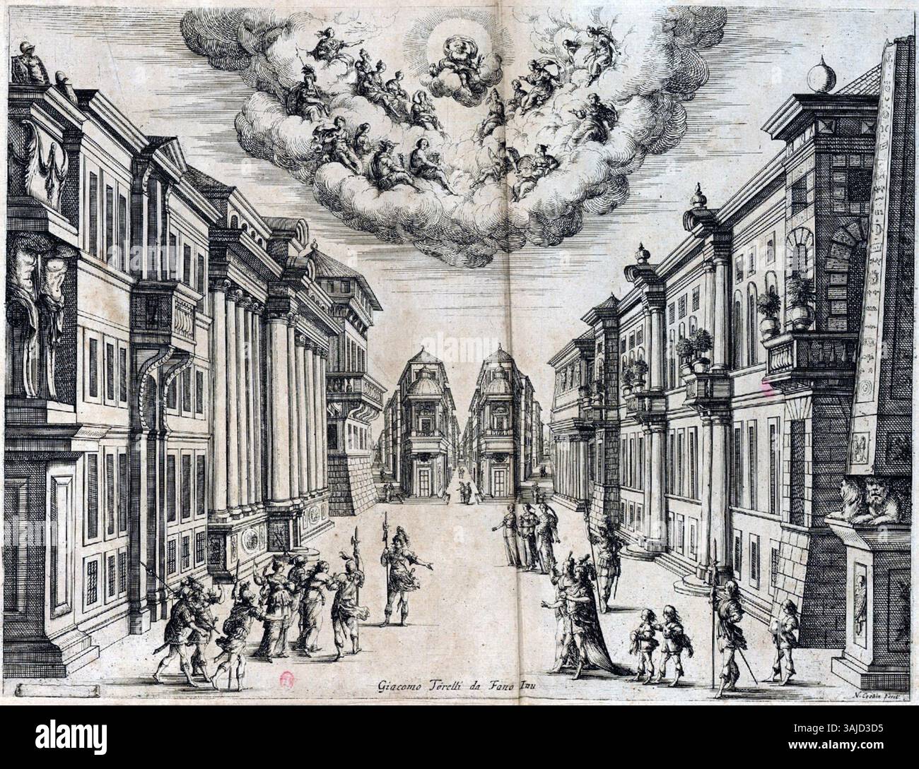 This set design, created by Giacomo Torelli in 1645, represents scenes ...
