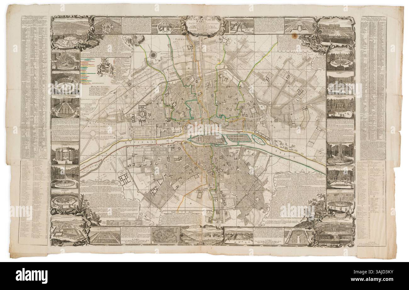 This 1705 map, titled 'Le nouveau plan de Paris,' was created by ...