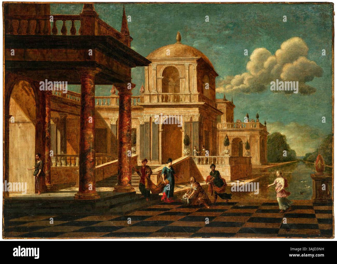'Auffindung des Mosesknaben,' a 17th-century Flemish oil painting ...
