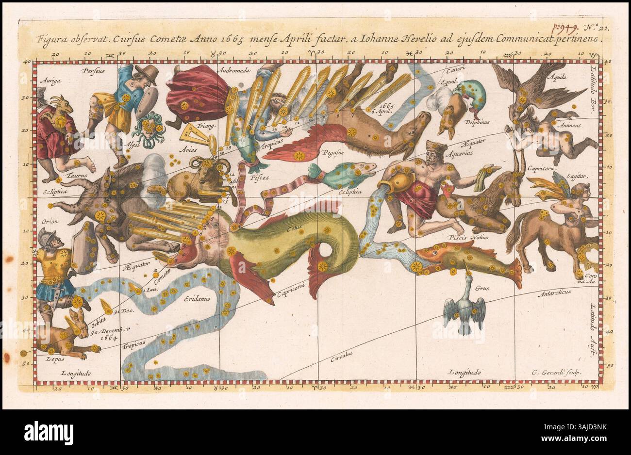 This 1668 celestial map by Johann Hevelius and Stanisław Lubieniecki ...