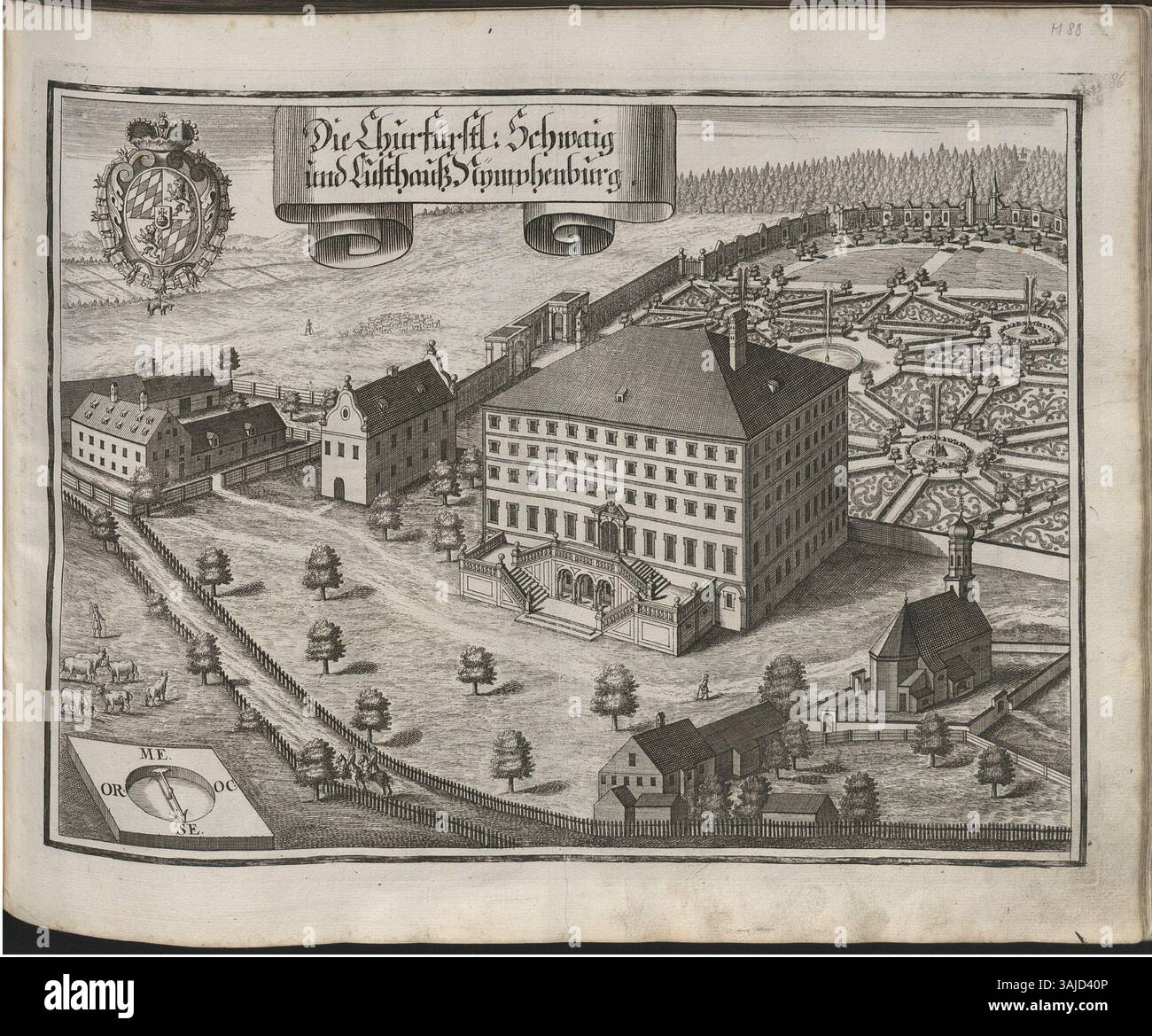 The 17th-century map by Michael Wening in 'Historico-Topographica ...