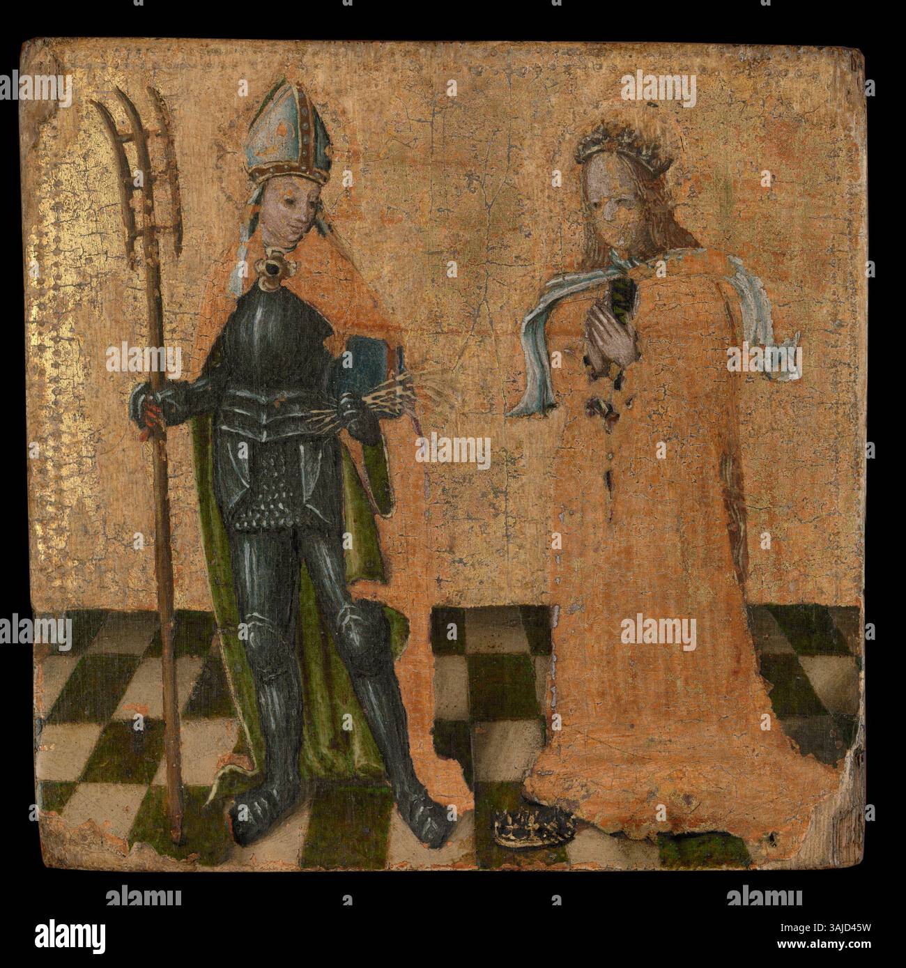This religious painting from circa 1450 depicts Saints Arnold of ...