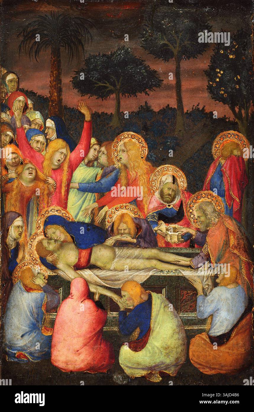 The Entombment of Christ, painted by Simone Martini between 1335 and ...