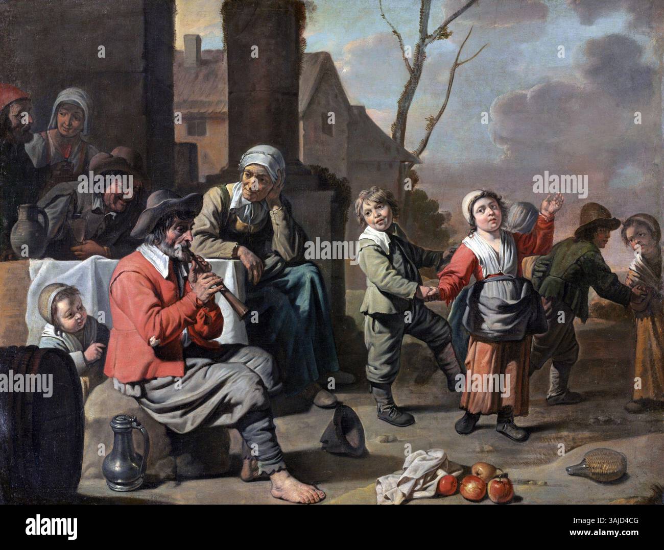 Oil painting from the 1650s, attributed to the Circle of Le Nain ...