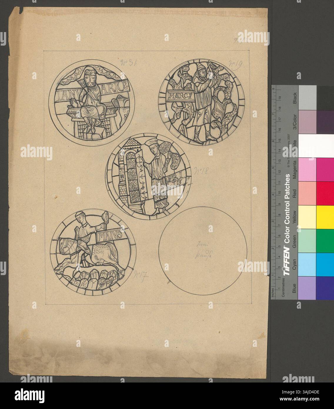 This artwork illustrates medallions from the rose window in the ...