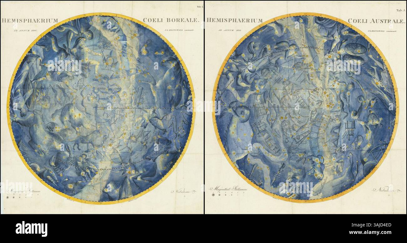 Johann Elert Bode's 1800 maps of the northern and southern celestial ...