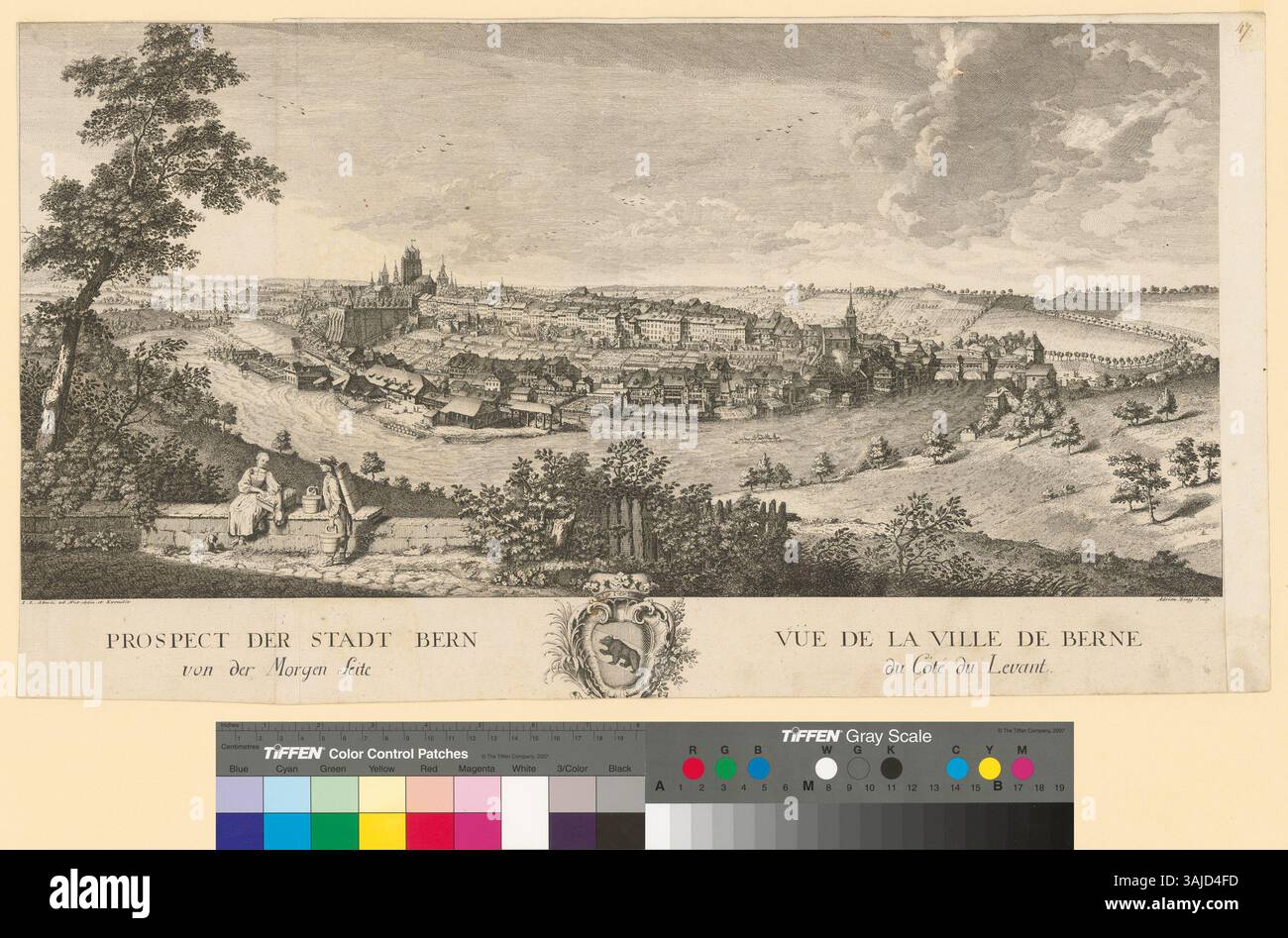 This 1758 etching by Johann Ludwig Aberli shows a panoramic view of ...