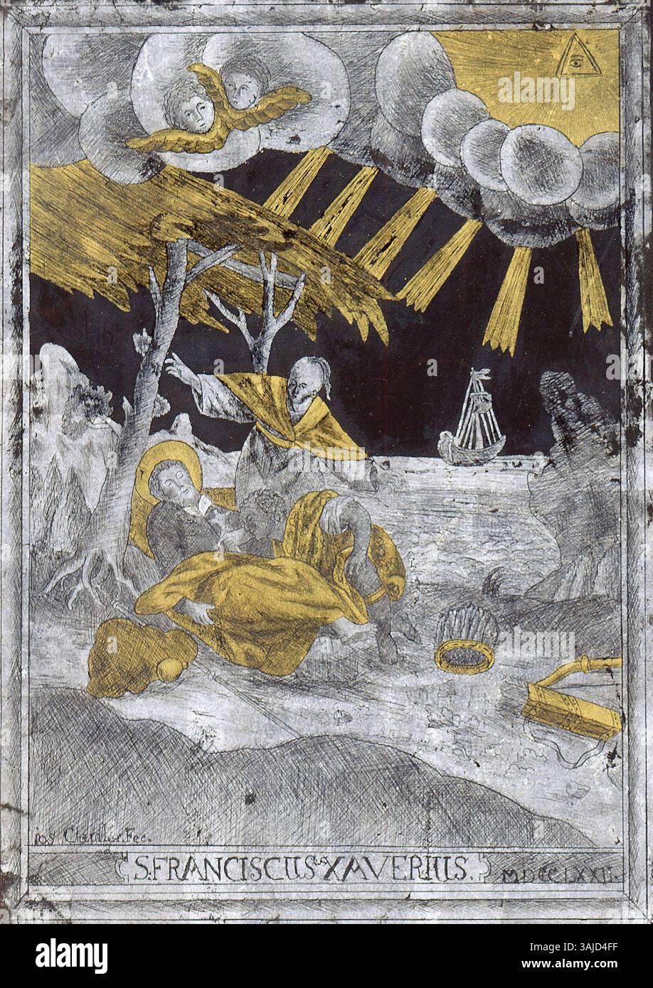 A 1772 engraving of St. Francis Xavier, based on the work of Francesco ...