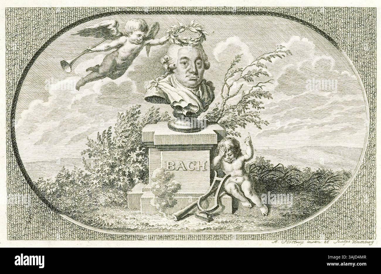 Portrait of Carl Philipp Emanuel Bach, created by Andreas Stöttrup in ...