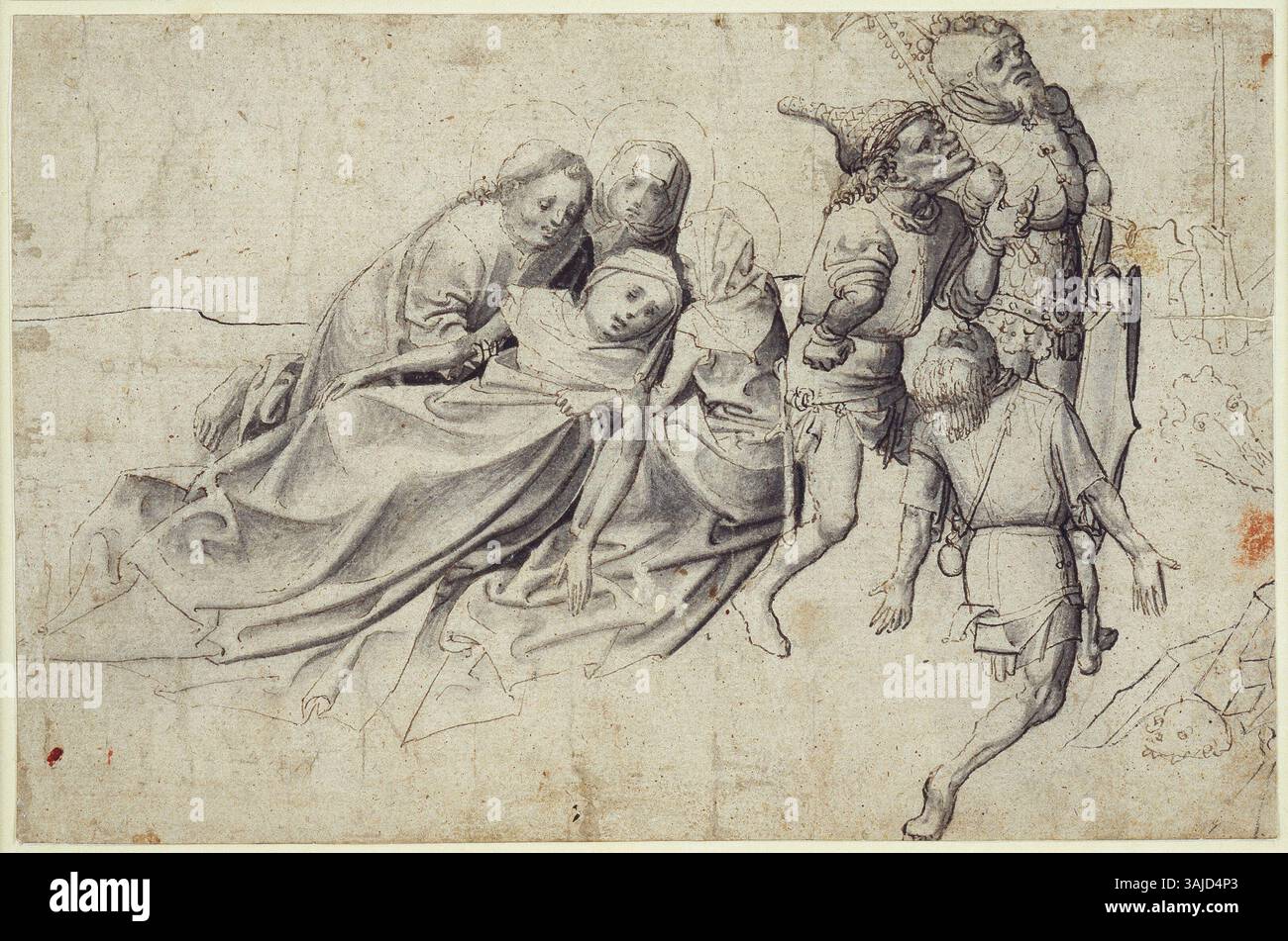 The drawing, created circa 1425-1430 by the Master of the Worcester ...
