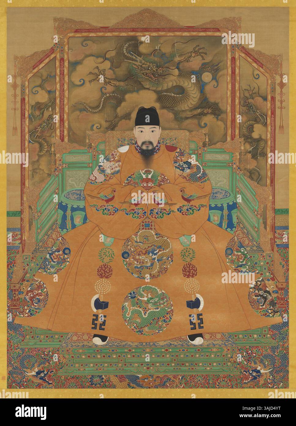 This portrait from the Ming Dynasty depicts Emperor Ming Xiaozong in ...