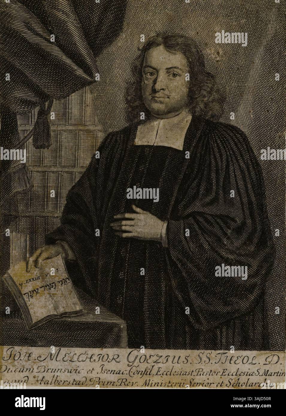 Copper engraving of Johann Melchior Goeze, held in the Hamburg State ...