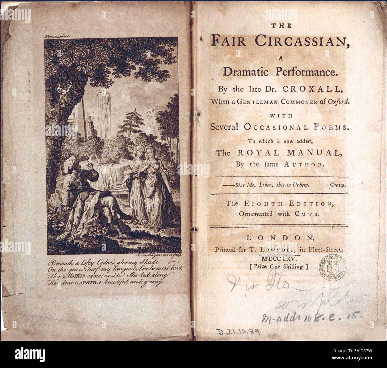 Frontispiece and title page illustration for Samuel Croxall's 1765 book ...