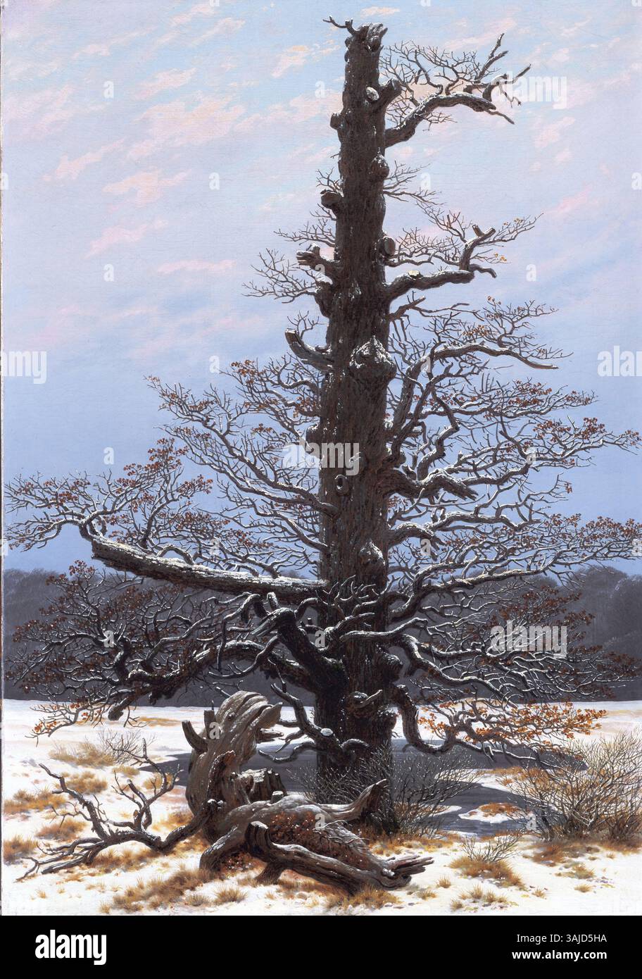 Caspar David Friedrich's 1829 painting 'Eichbaum im Schnee' (The Oak ...