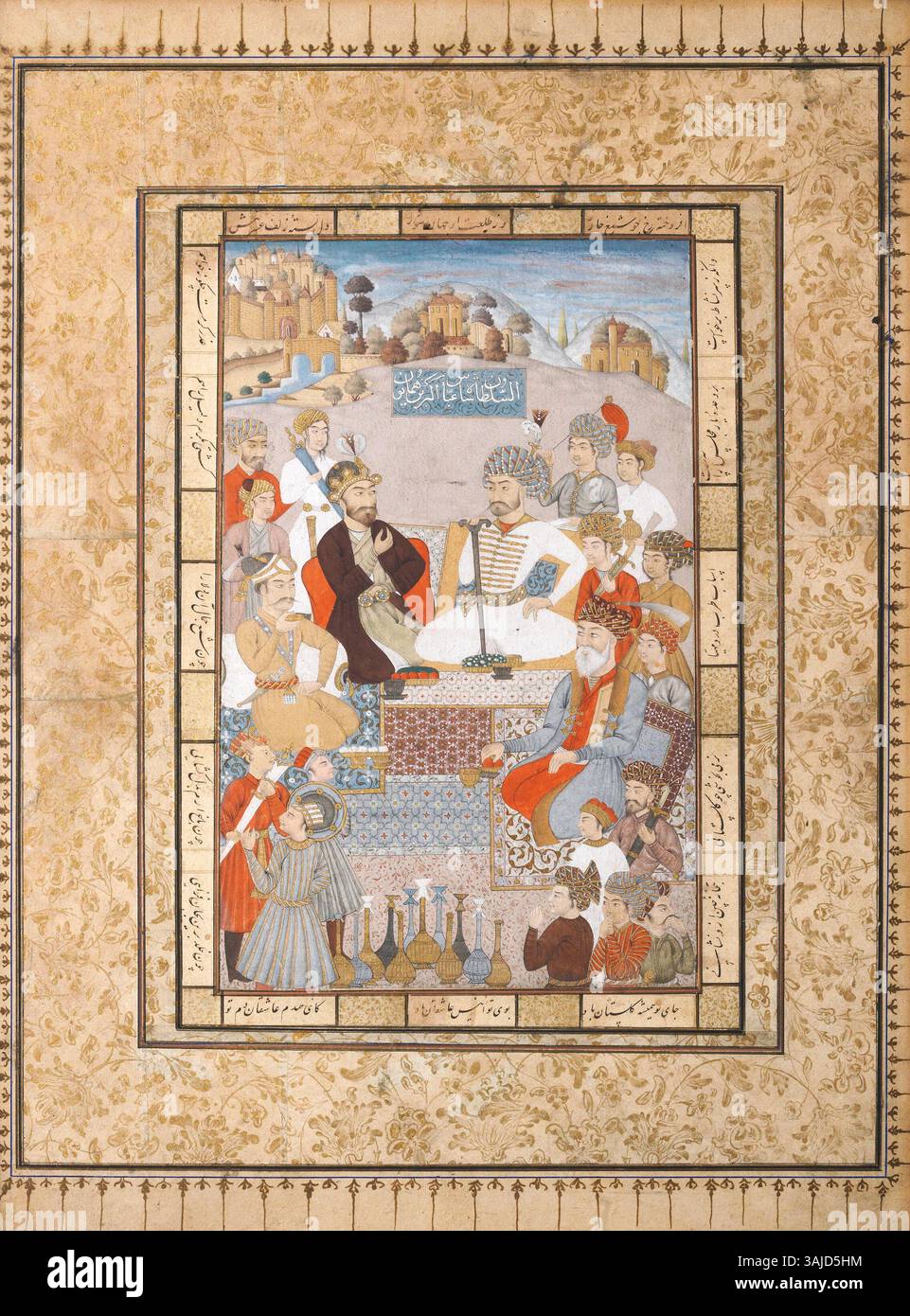 This 1880 painting shows a ruler, possibly Shah 'Abbas II of Qajar ...