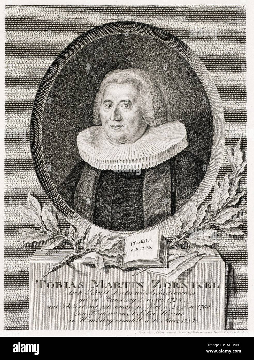 Portrait of Tobias Martin Zornikel, created by Andreas Stöttrup in 1804 ...